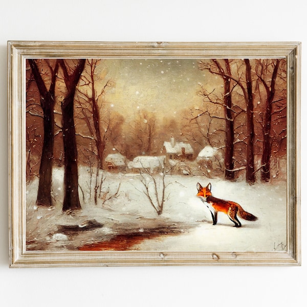 Vintage Fox Oil Painting - Etsy