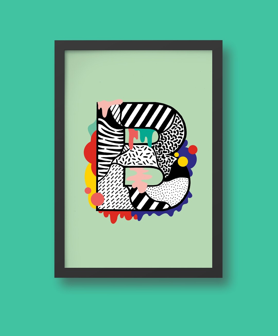 Colorfully Illustrated Letter B Art Print Letter Poster - Etsy