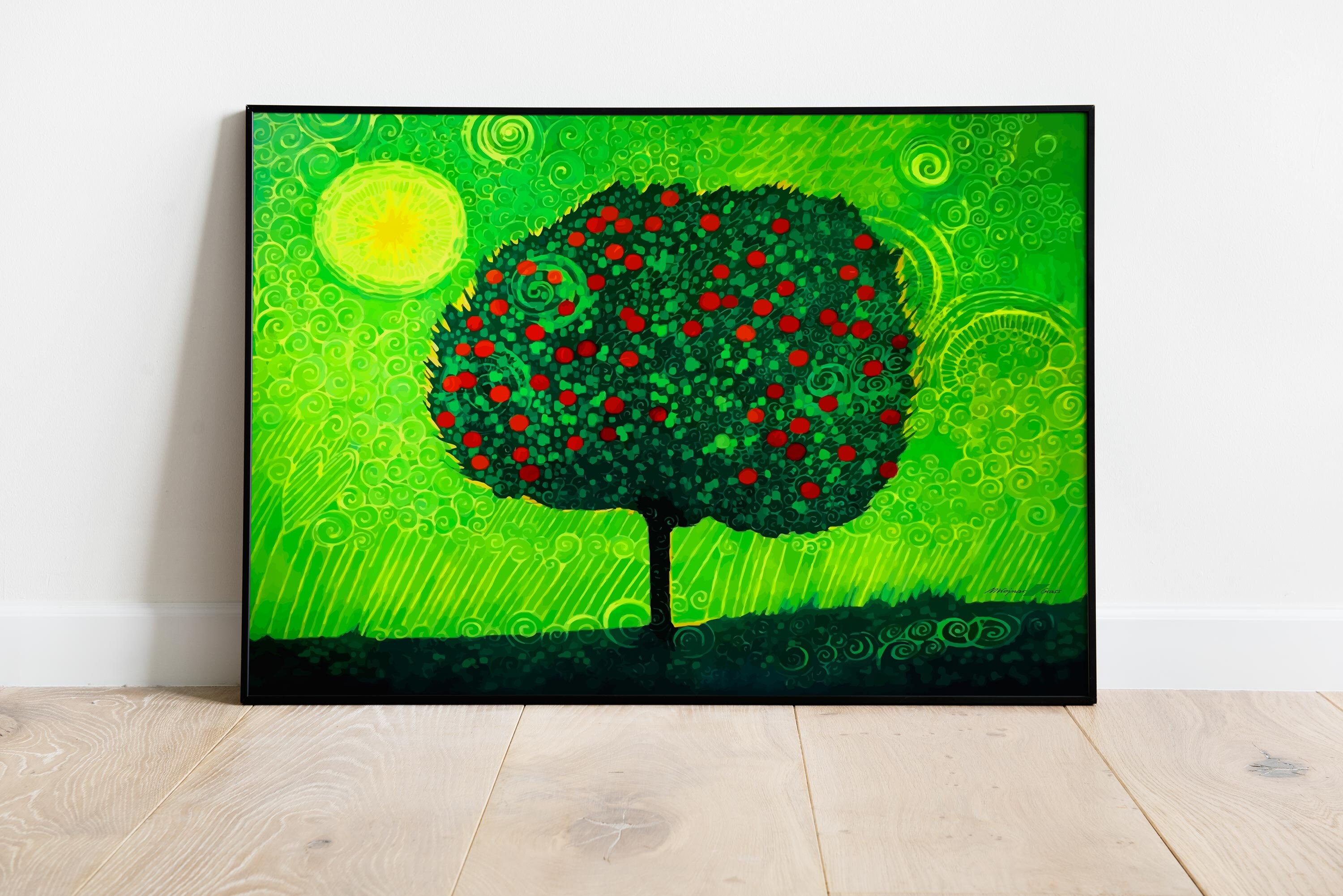 Four Seasons Winter Tree | Abstract Tree Print With Frame | Tree Print ...
