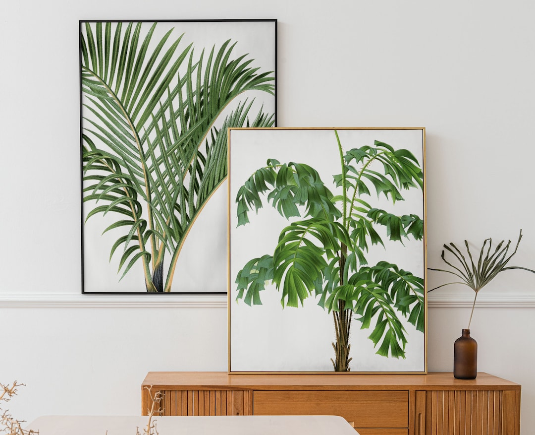 Set of 2 Palms Palm Tree Print Houseplant Posters Set of 2 Tropical ...