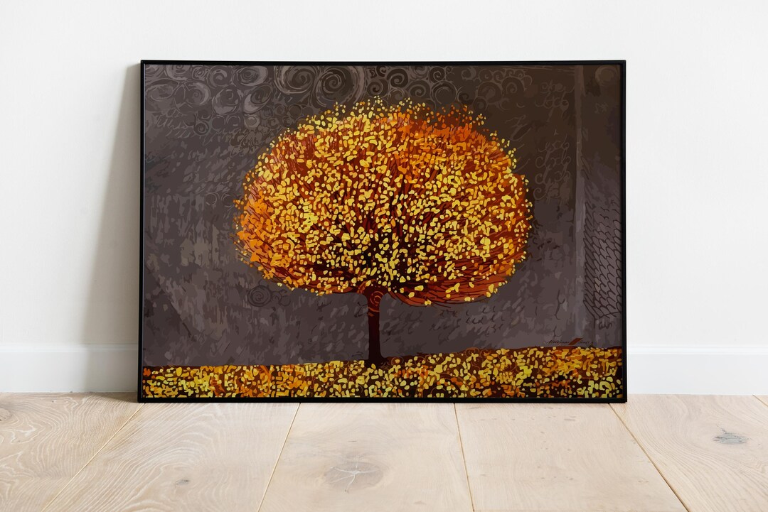 Four Seasons Autumn Tree | Tree Print Frame | Abstract Tree Print With ...