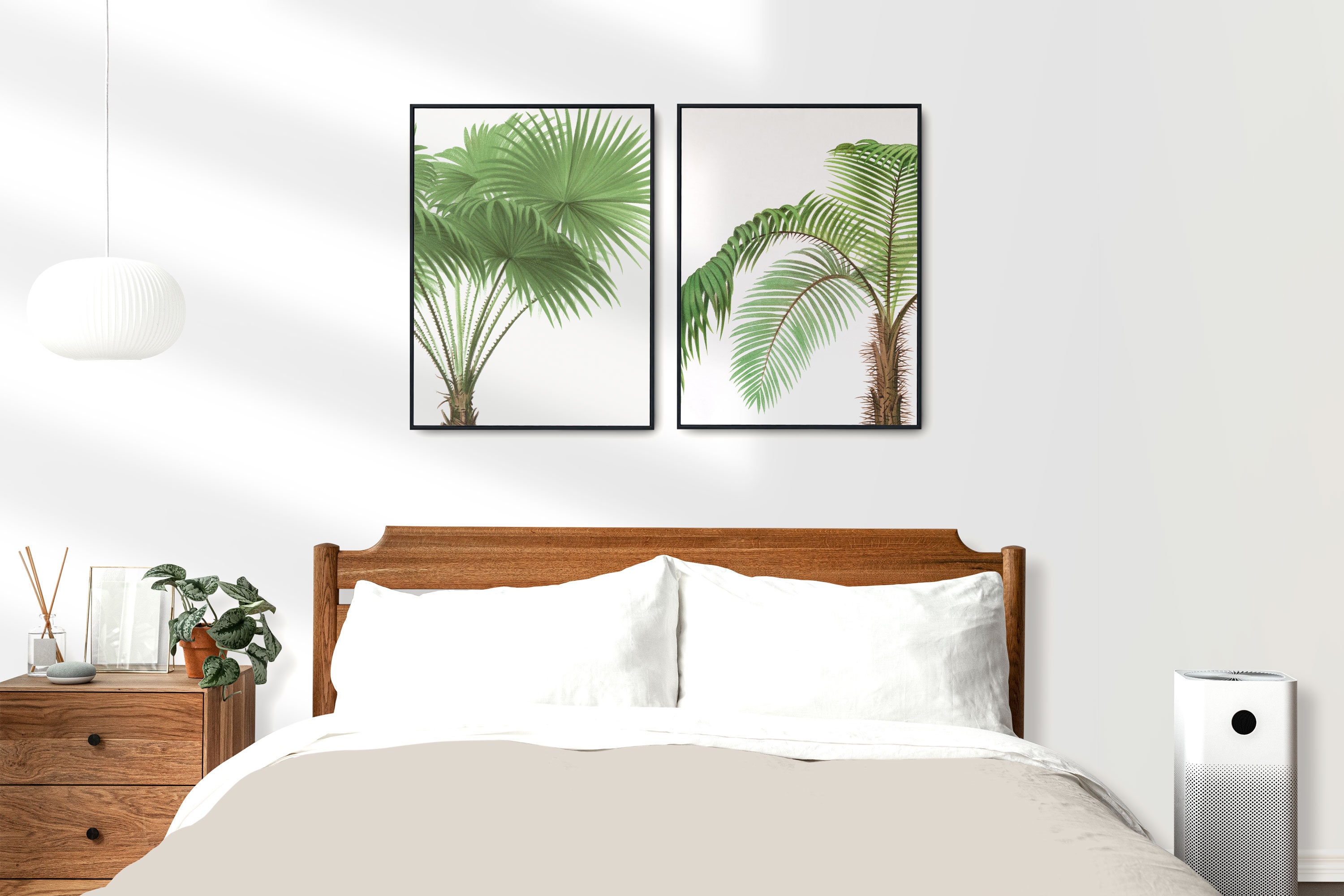 Palm Leaf Set of 2 Palm Tree Print Plant Posters Set Tropical Plant ...