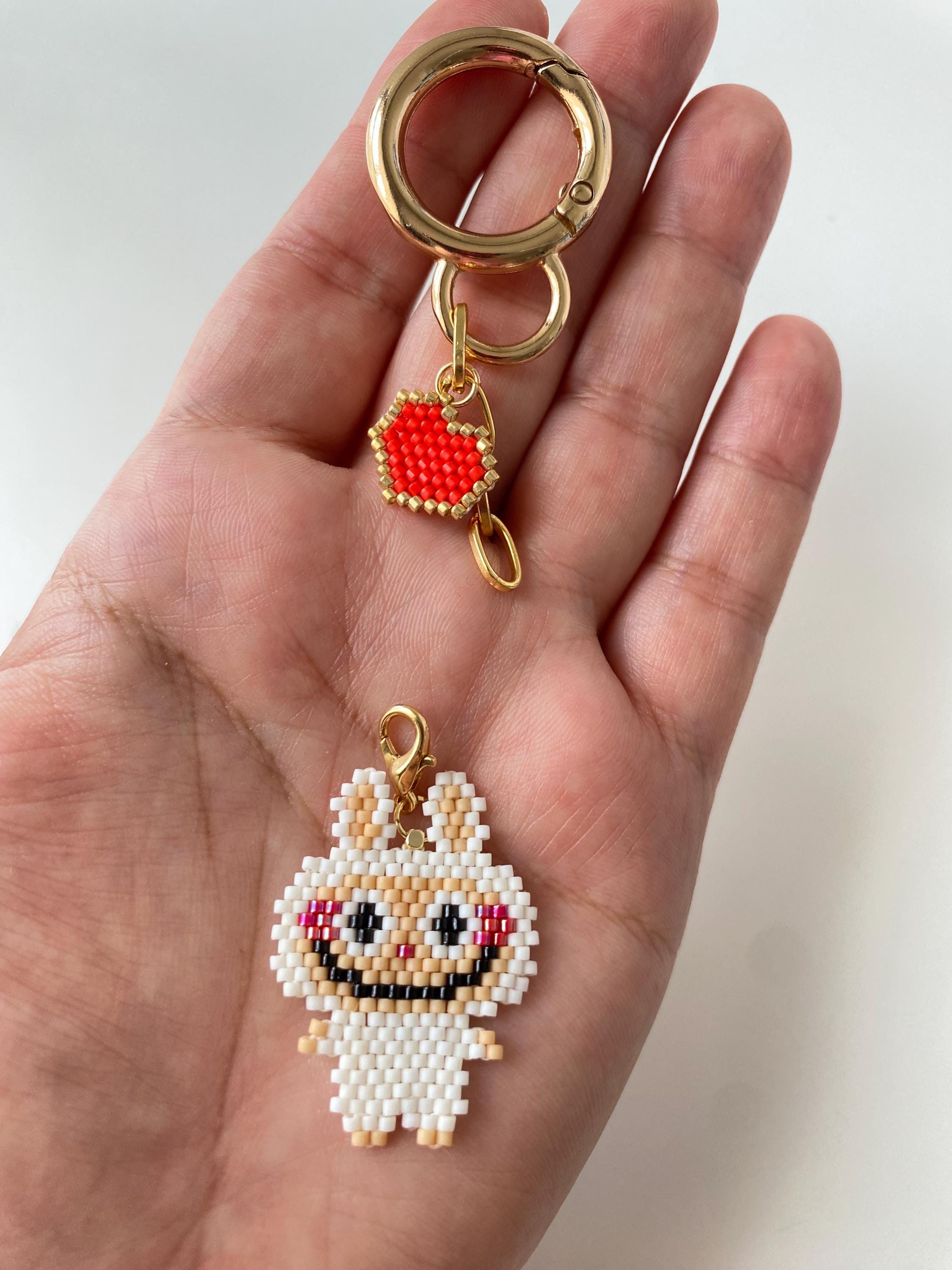 Miyuki Beaded Labubu Keychain: Handmade Bag Charm / Necklace Pendant ...