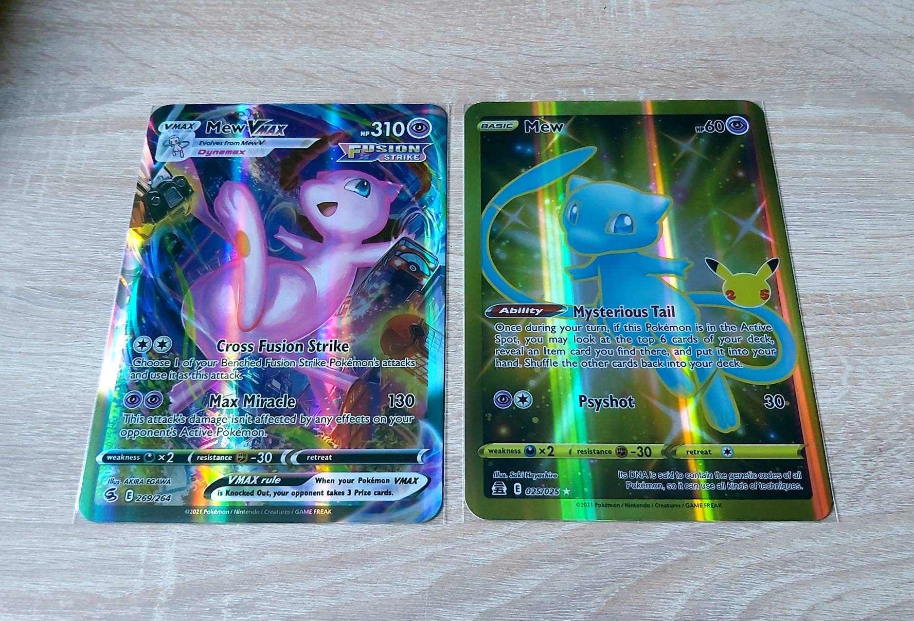 2 Pokemon Jumbo XXL Mew Vmax & Mew Mysterious Tail English - Etsy