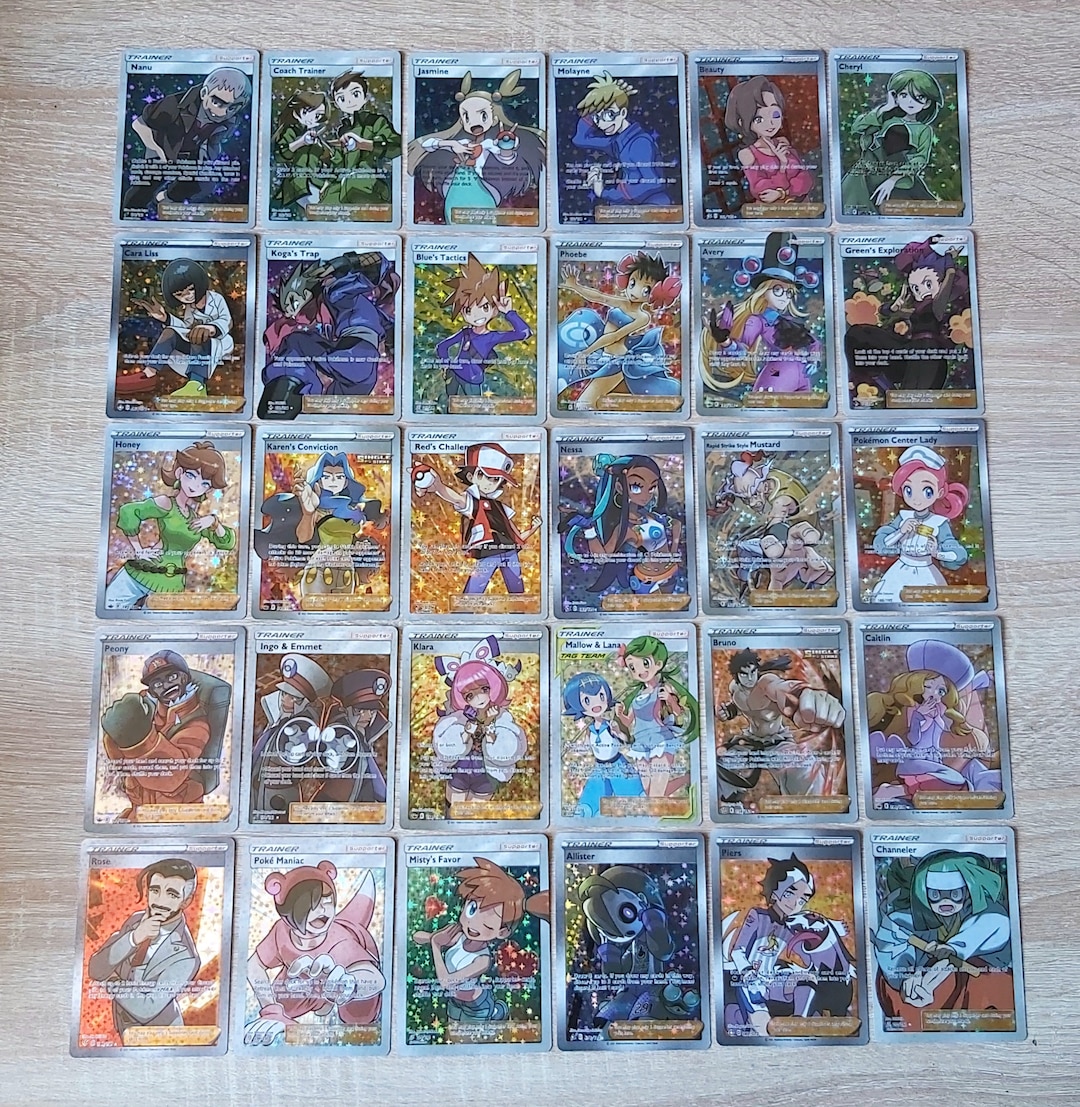 30 Card Pokemon Trainer Proxy Trainer Red Allister Channeler - Etsy