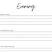 Evening Journal Printable, Digital Journal, Instant Download, Minimal ...