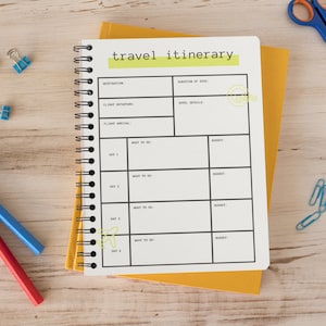 Travel Itinerary Printable, Instant Download, Goodnote Travel Itinerary ...
