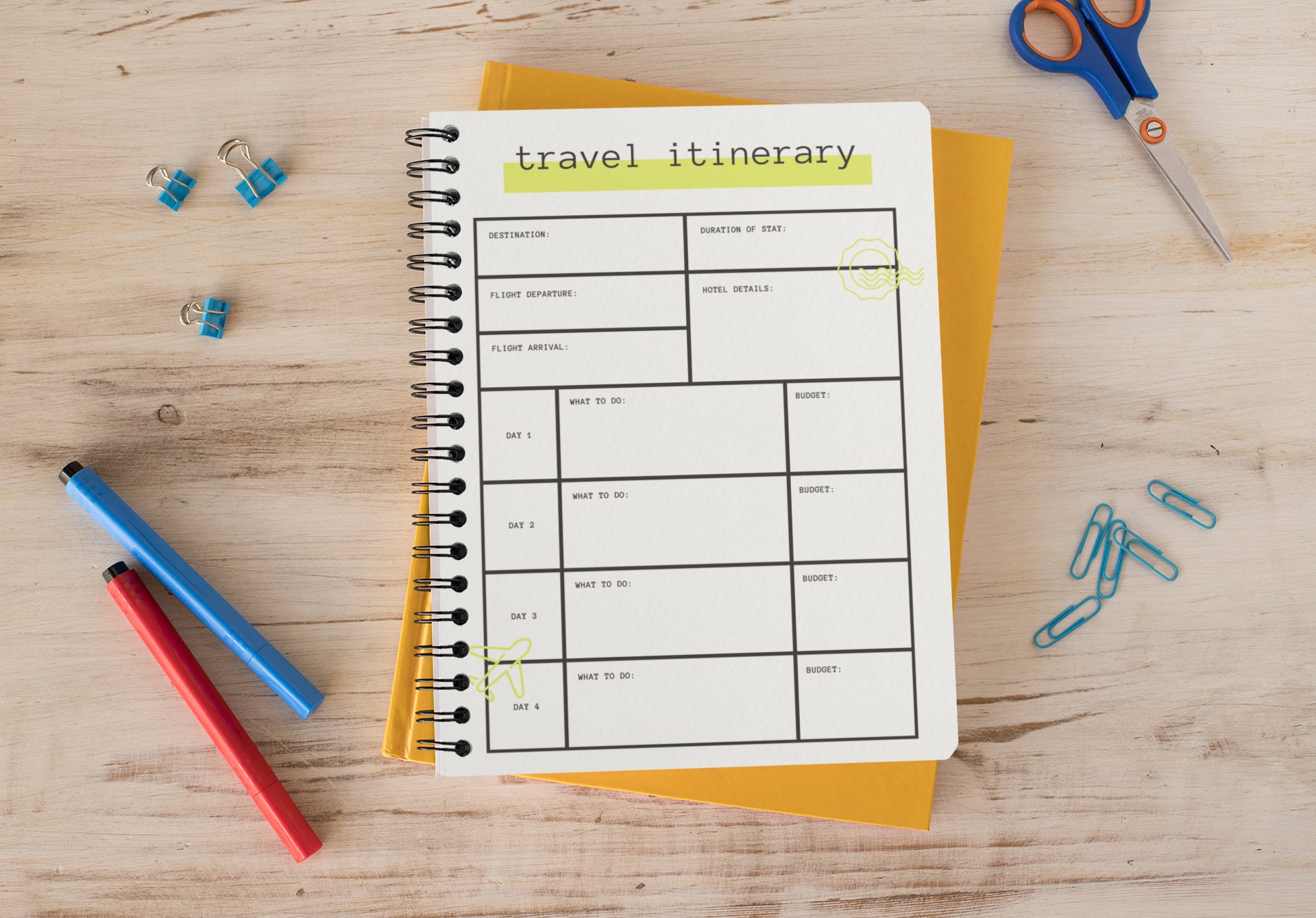 Travel Itinerary Printable, Instant Download, Goodnote Travel Itinerary ...
