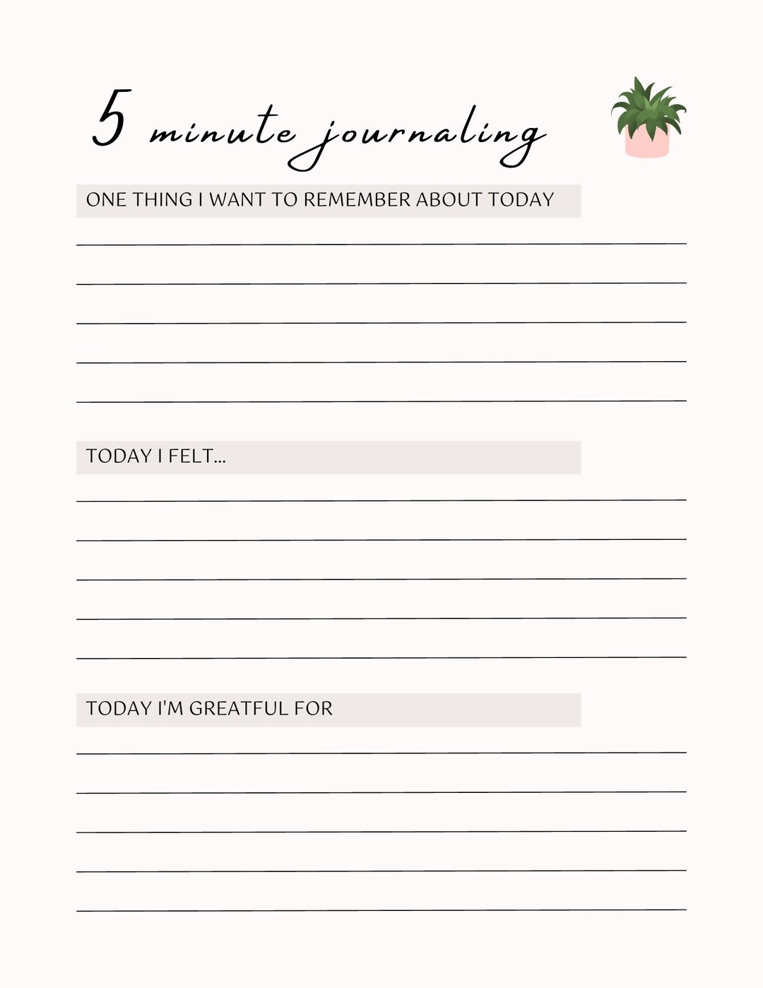 5 Minutes Journal, Daily Journal, Instant Download, Goodnote Journal ...