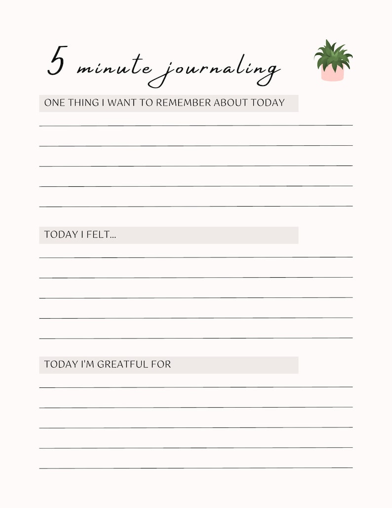 5 Minutes Journal, Daily Journal, Instant Download, Goodnote Journal ...