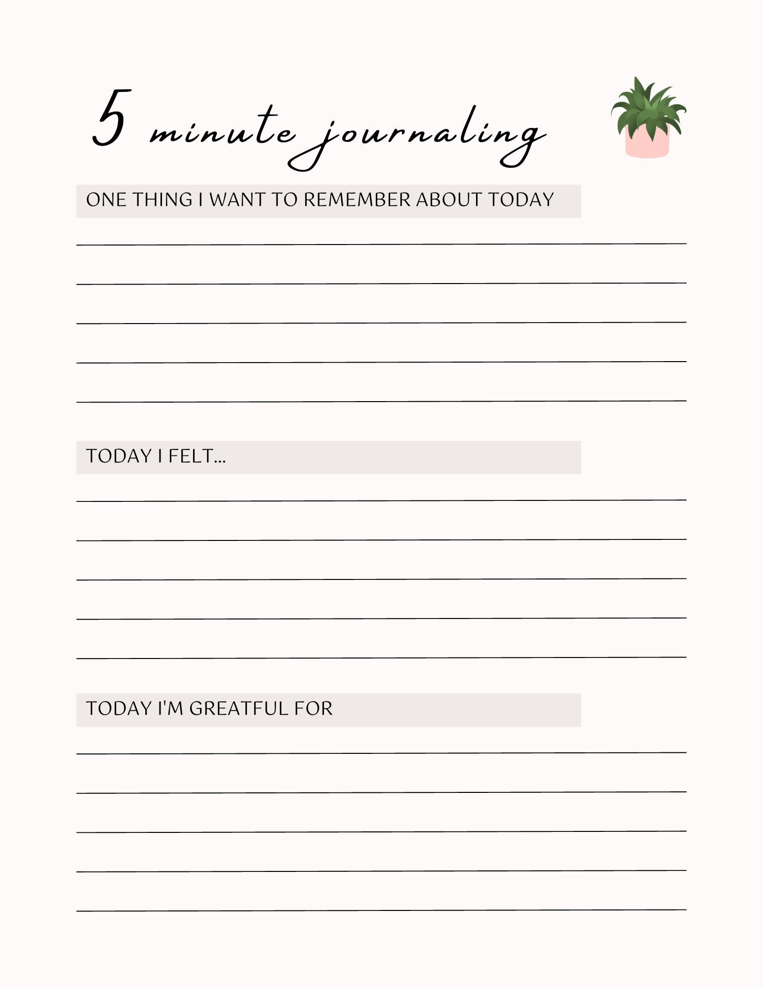 5 Minutes Journal, Daily Journal, Instant Download, Goodnote Journal ...