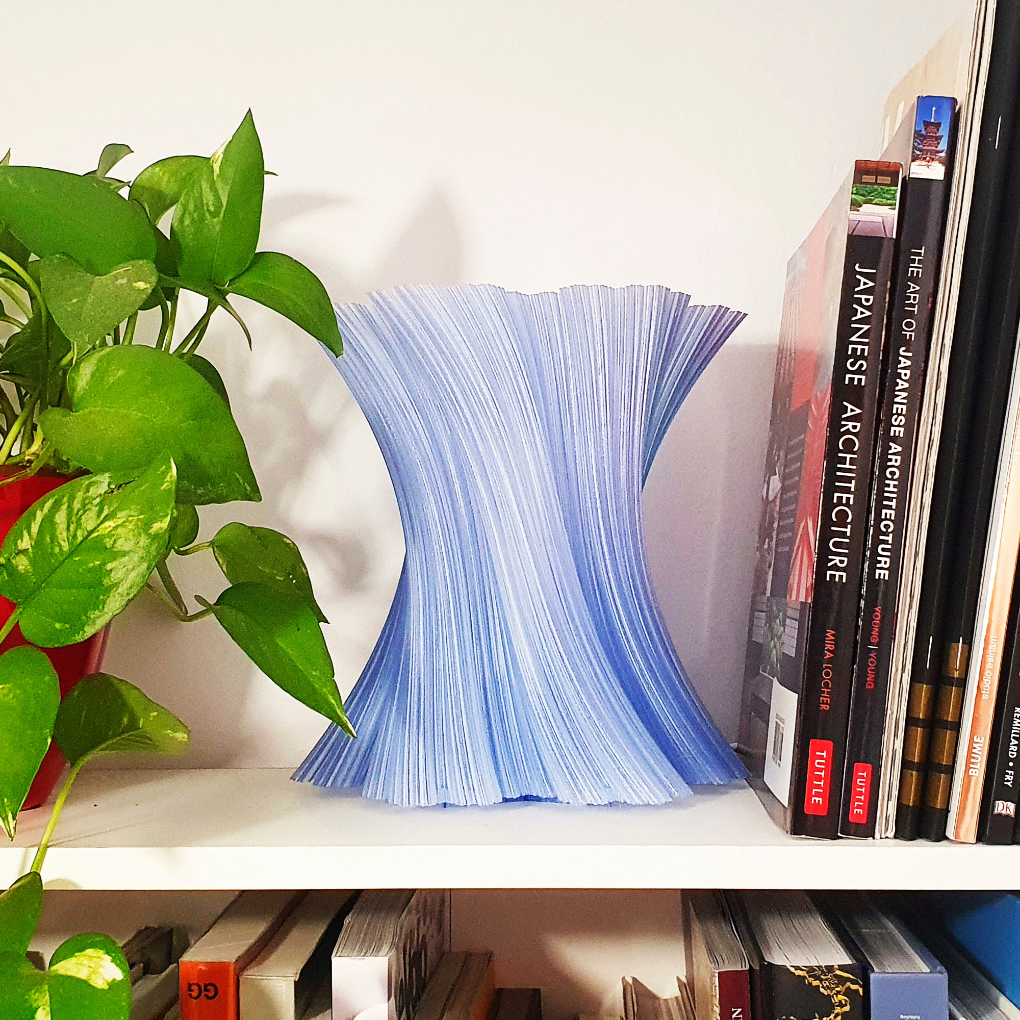 Modern 3D Printed Table Lamp Organic Design With Recycled Blue Plastic ...