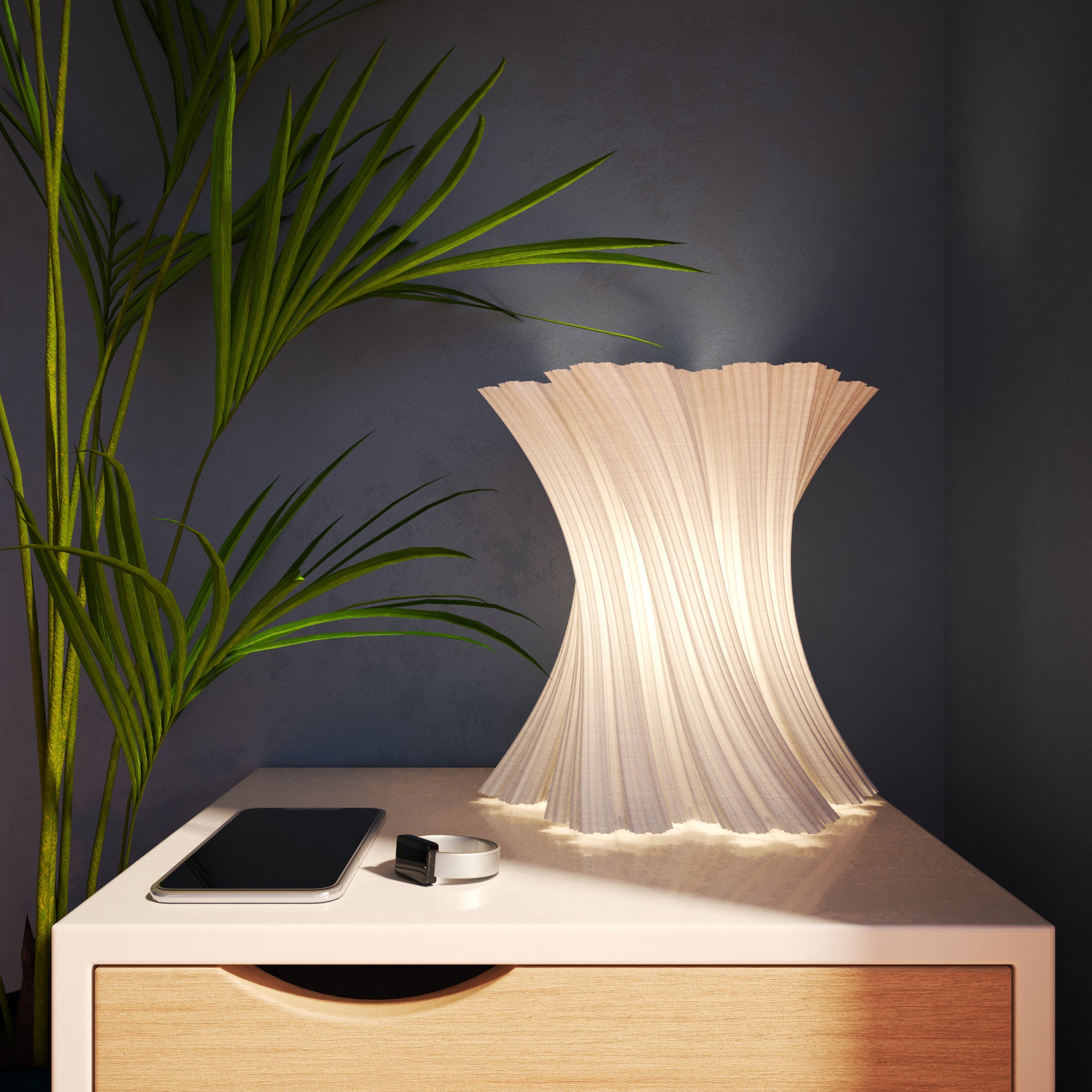 Modern 3D Printed Table Lamp Organic Design With Recycled - Etsy