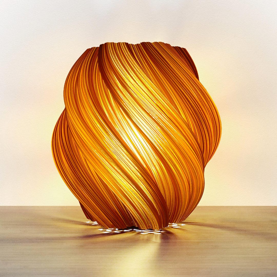 Fractal Spiral Lamp - Modern 3D Printed Table Lamp - Organic Design ...