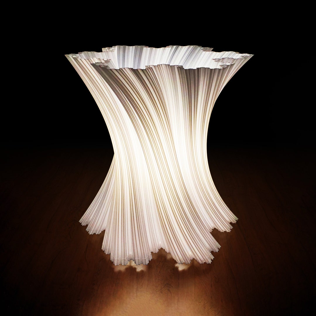 Modern 3D Printed Table Lamp Organic Design With Recycled White Plastic ...