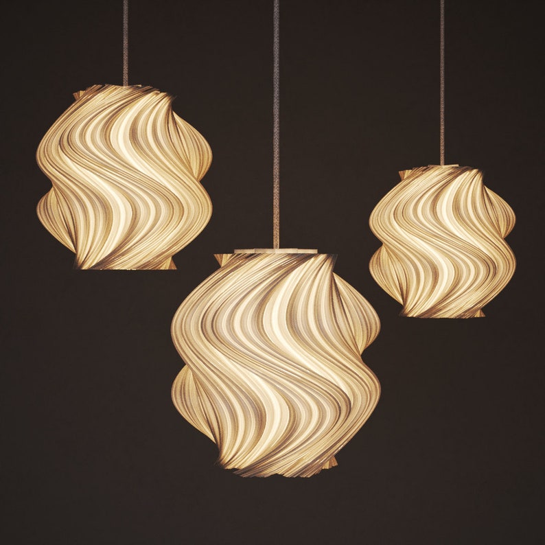 Modern 3D Printed Hanging Lamp Organic Design With Recycled White ...