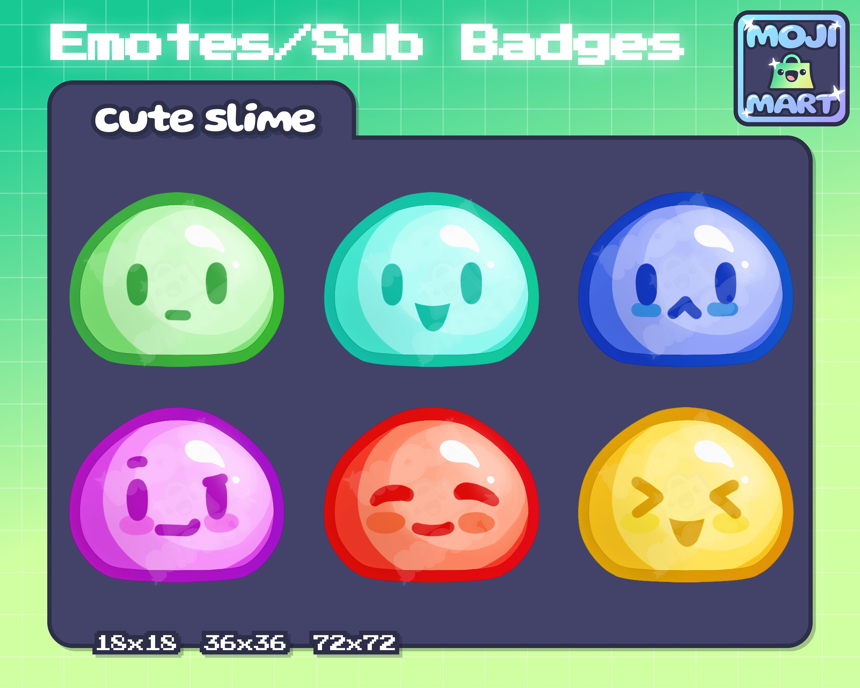 Cute Slime | Sub Badges for Twitch | Emotes, Bits Badges, Sub Badges - Etsy
