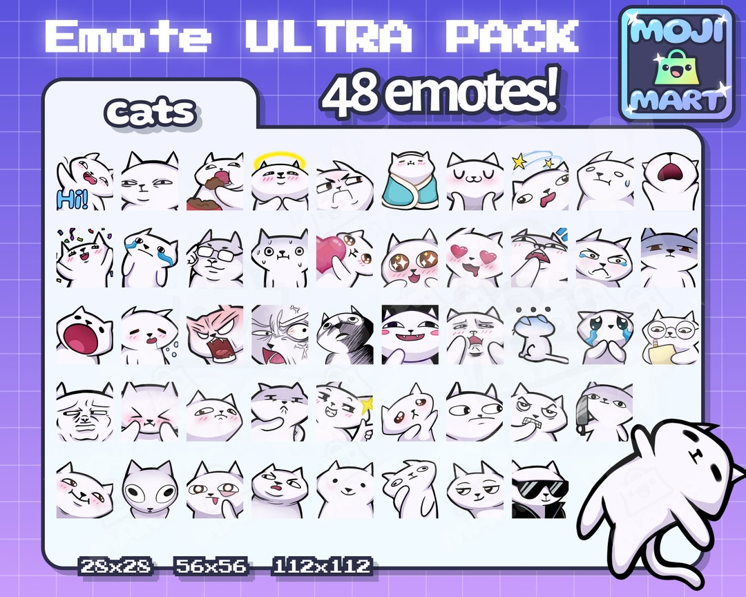 Funny Cat Emotes ULTRA PACK 48 Emotes Inside Kitty Emotes HUGE Pack ...