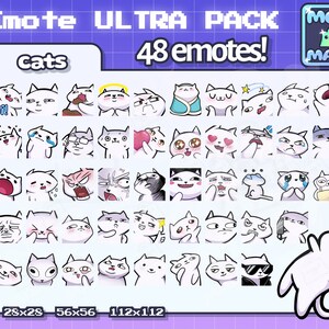 Funny Cat Emotes ULTRA PACK 48 Emotes Inside Kitty Emotes HUGE Pack ...