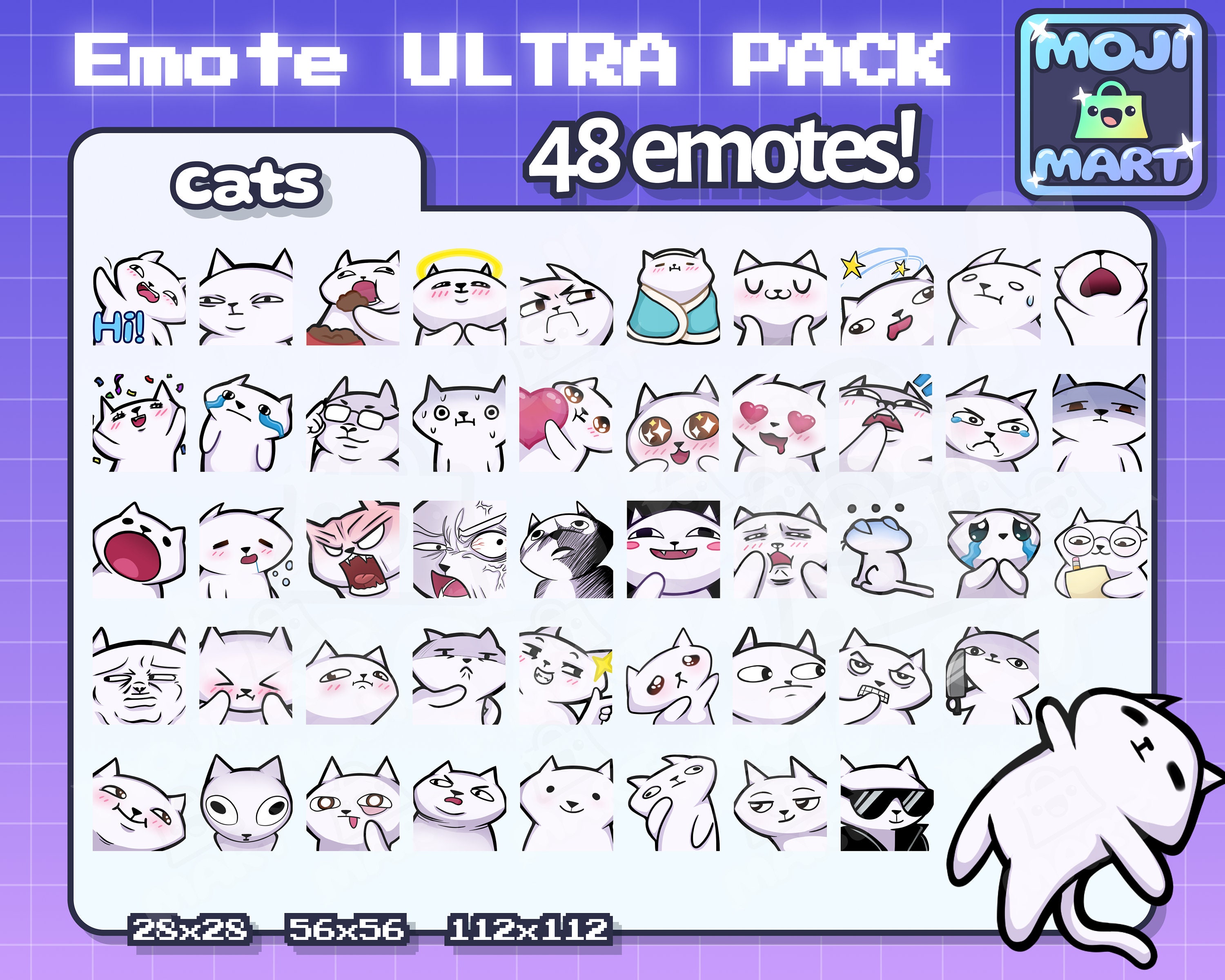 Funny Cat Emotes ULTRA PACK 48 Emotes Inside Kitty Emotes HUGE Pack ...