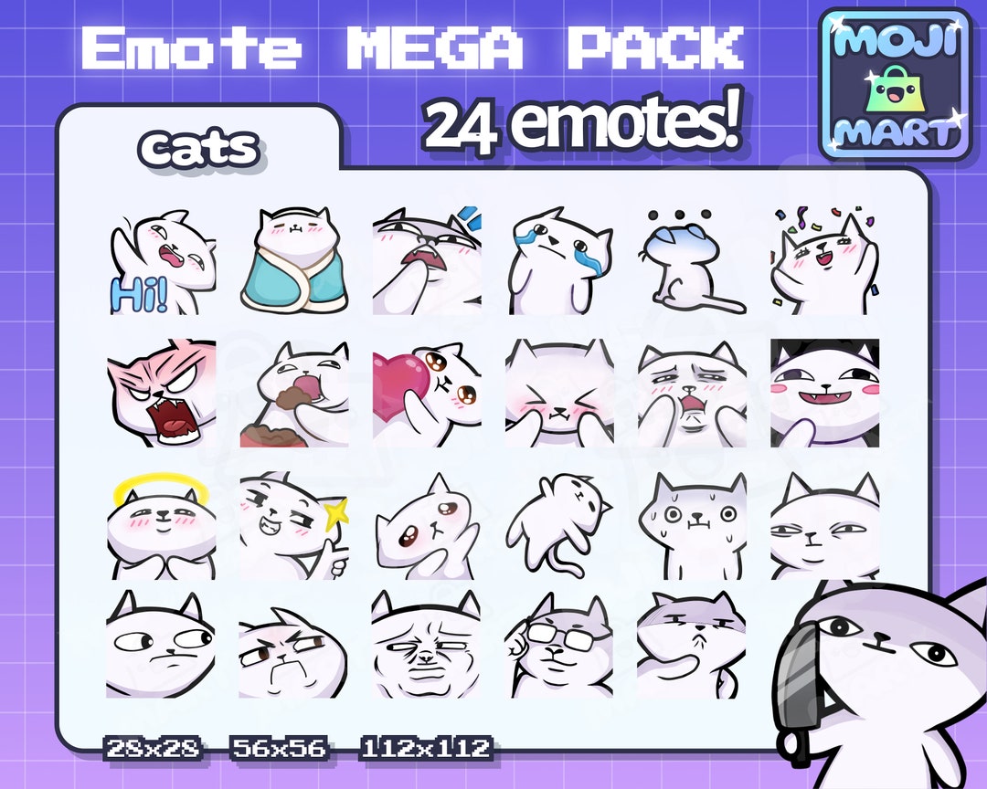 Funny Cat Emotes 24 Emotes Inside Kitties MEGA Pack Emotes for Twitch ...