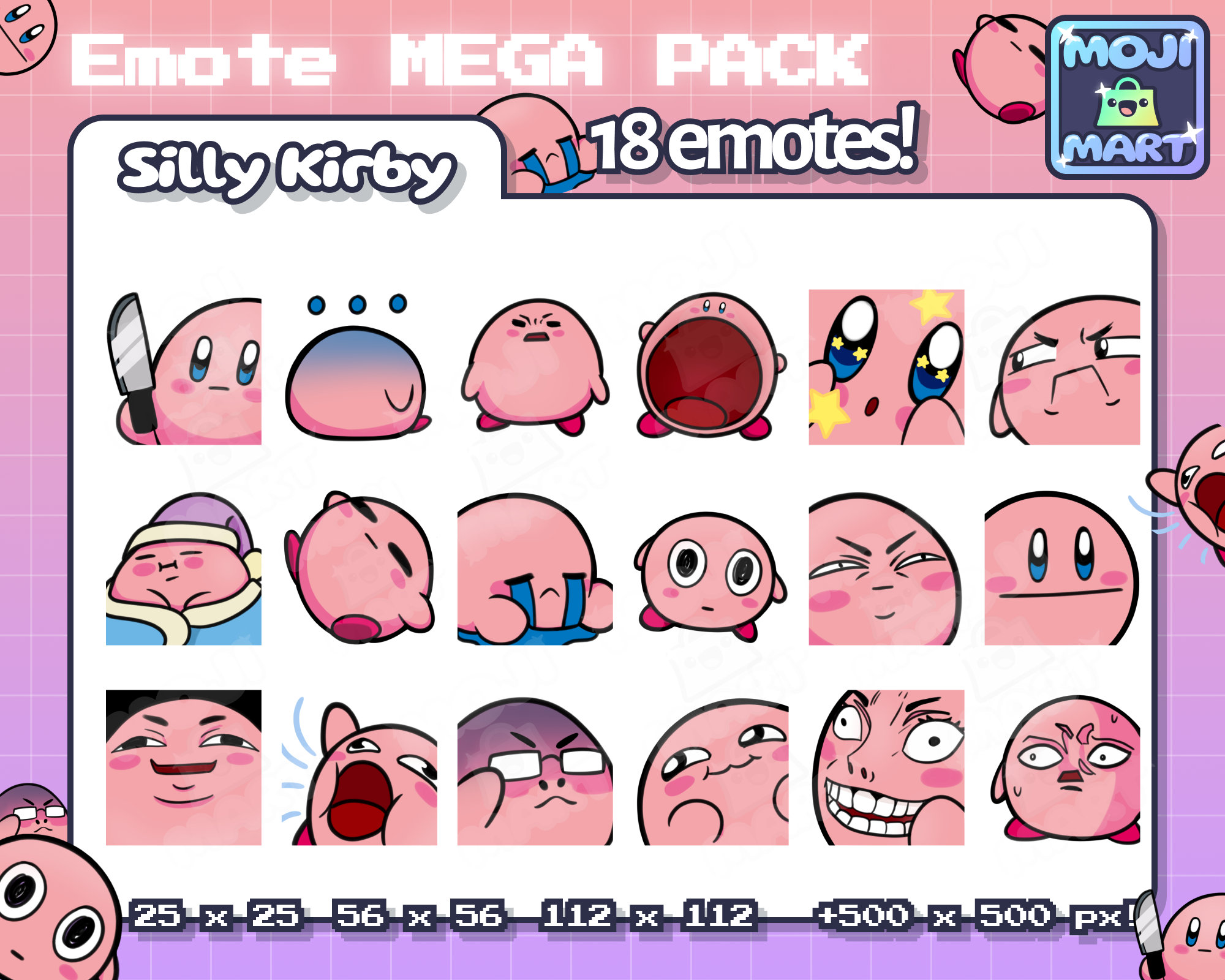 Silly Kirby | Emotes for Twitch | Discord | Kick | Cute Emoji | Kirby ...