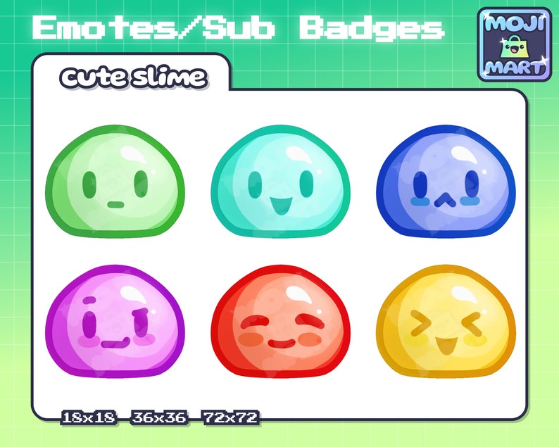 Cute Slime | Sub Badges for Twitch | Emotes, Bits Badges, Sub Badges - Etsy