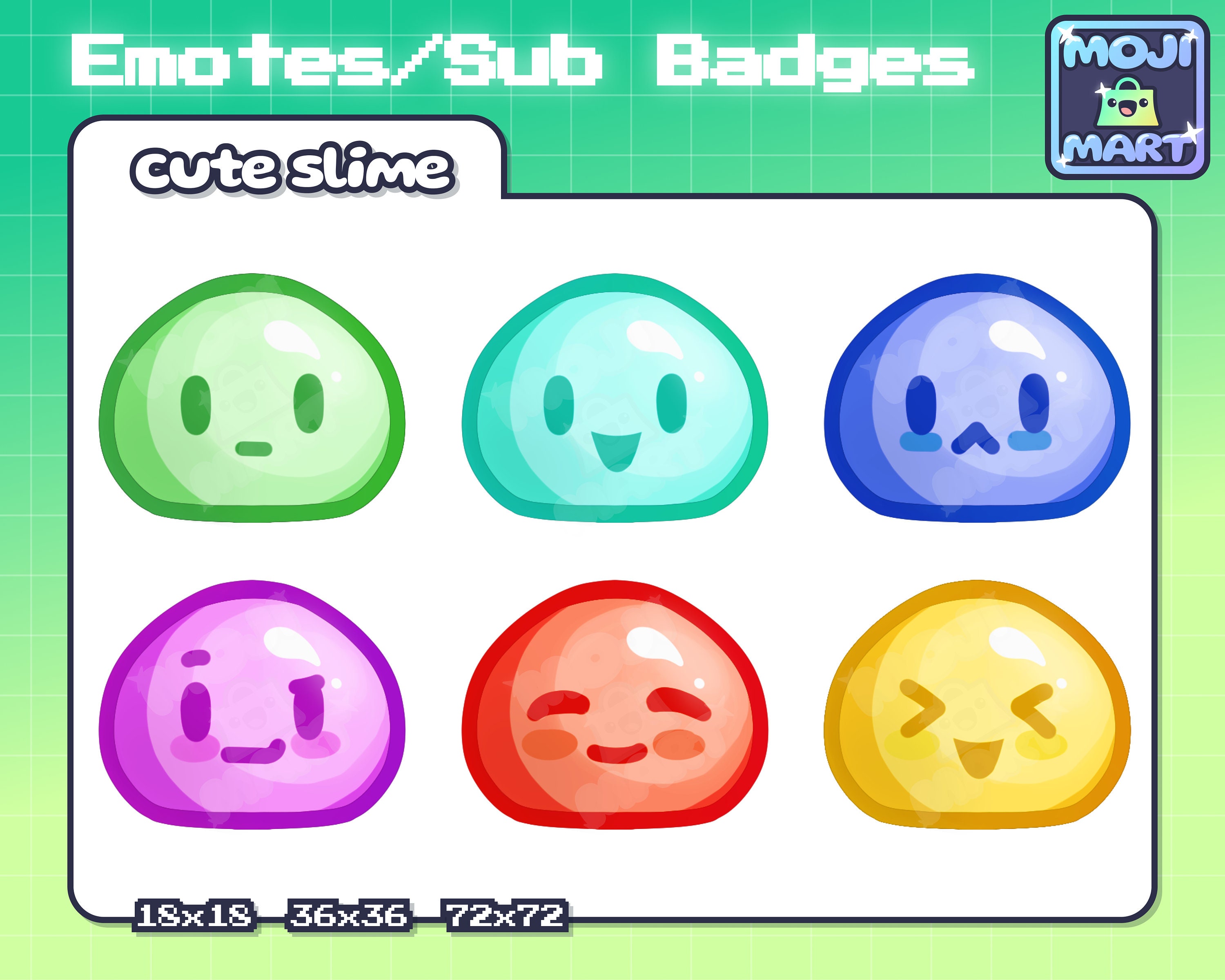 Cute Slime Sub Badges for Twitch Emotes, Bits Badges, Sub Badges - Etsy