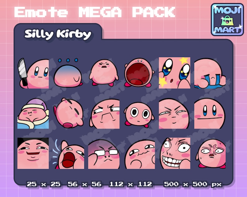 Silly Kirby | Emotes for Twitch | Discord | Kick | Cute Emoji | Kirby ...