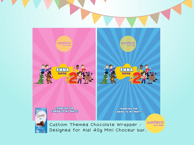 The Wiggles | Custom Themed Chocolate Wrapper - Made for Aldi 40g Mini ...