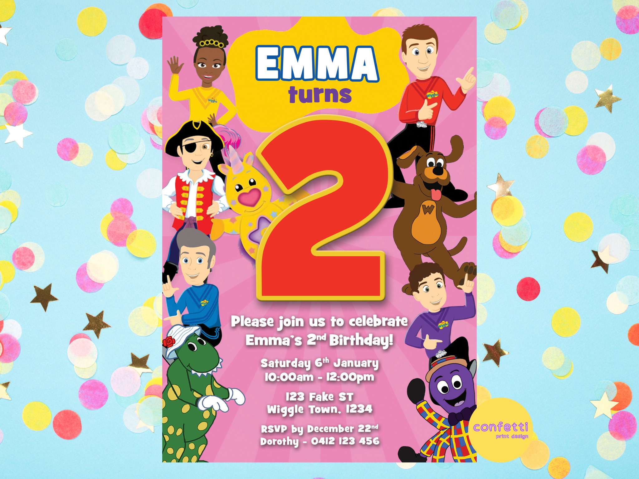 The Wiggles Birthday Invitation and Poster | Party Bundle | Made to ...