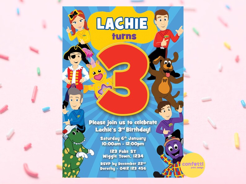 The Wiggles Birthday Invitations Made to Order Digital Download ...