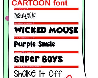 The Ultimate 5 Fonts cartoon Font Font Bundle Ttf Svg Heart Font ...