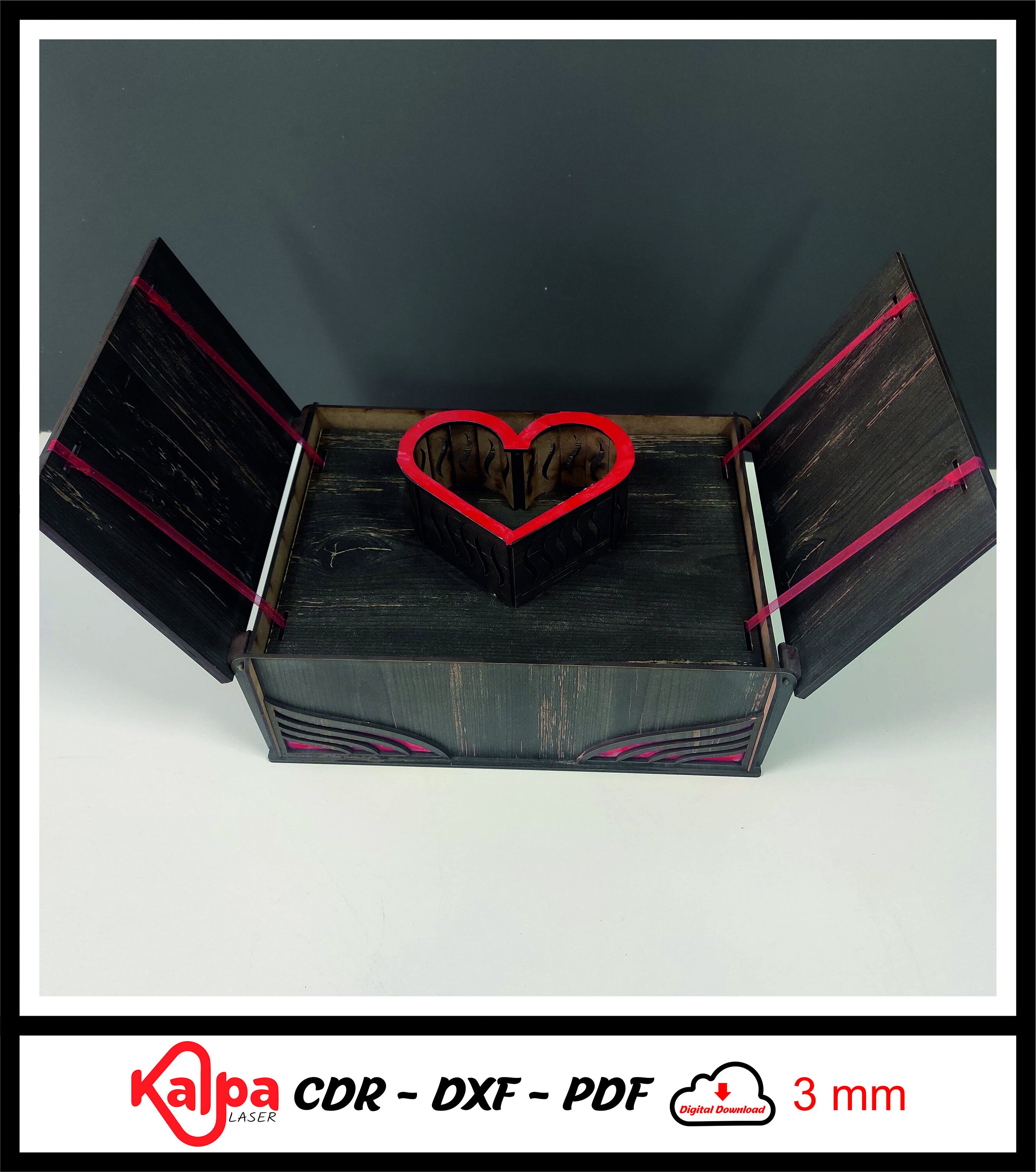 Heart Box Set, Jewellery Box Dxf, Gift Box Svg, Valentines Day, Dxf ...