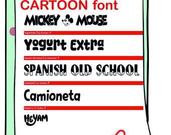 The Ultimate 5 Fonts -cartoon Font - Font Bundle Ttf Svg Heart Font ...