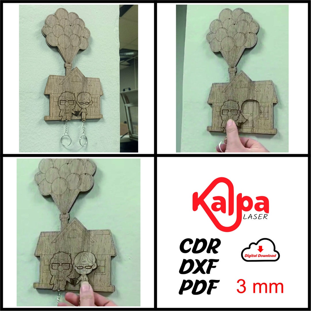 UP Keychain Including Ellie Carl Keys, Charming UP Cartoon Keychain ...