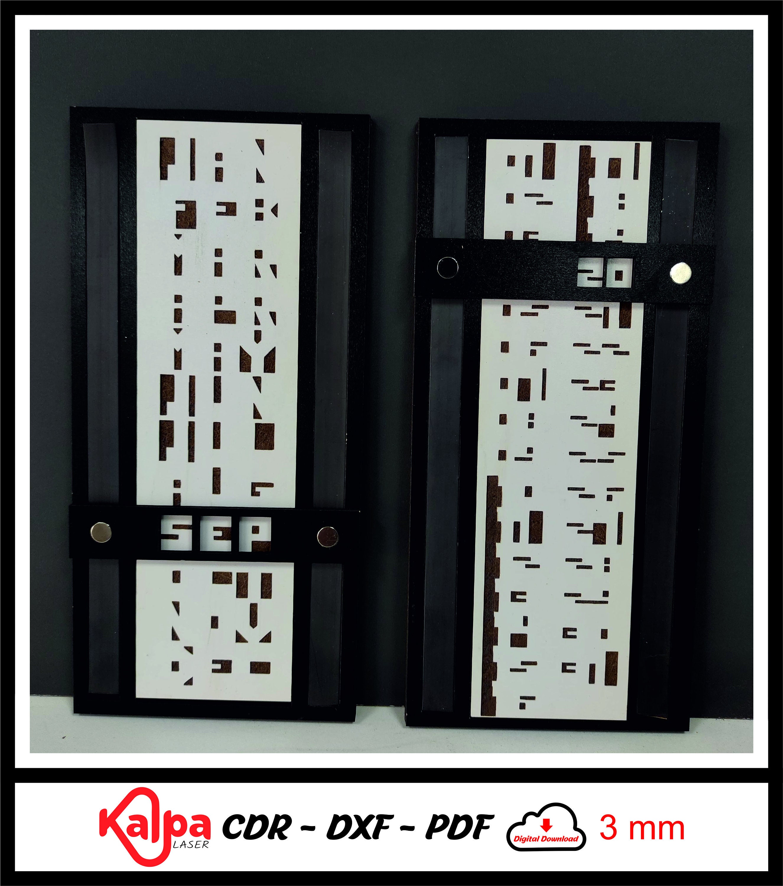 Cryptic Calendar, Calender, Dxf, Svg, Cdr, Ai, Pdf, Laser Cut File ...
