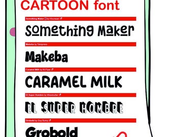 The Ultimate 5 Fonts cartoon Font Font Bundle Ttf Svg Heart Font ...