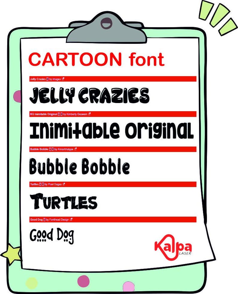 The Ultimate 5 Fonts -cartoon Font - Font Bundle Ttf Svg Heart Font ...