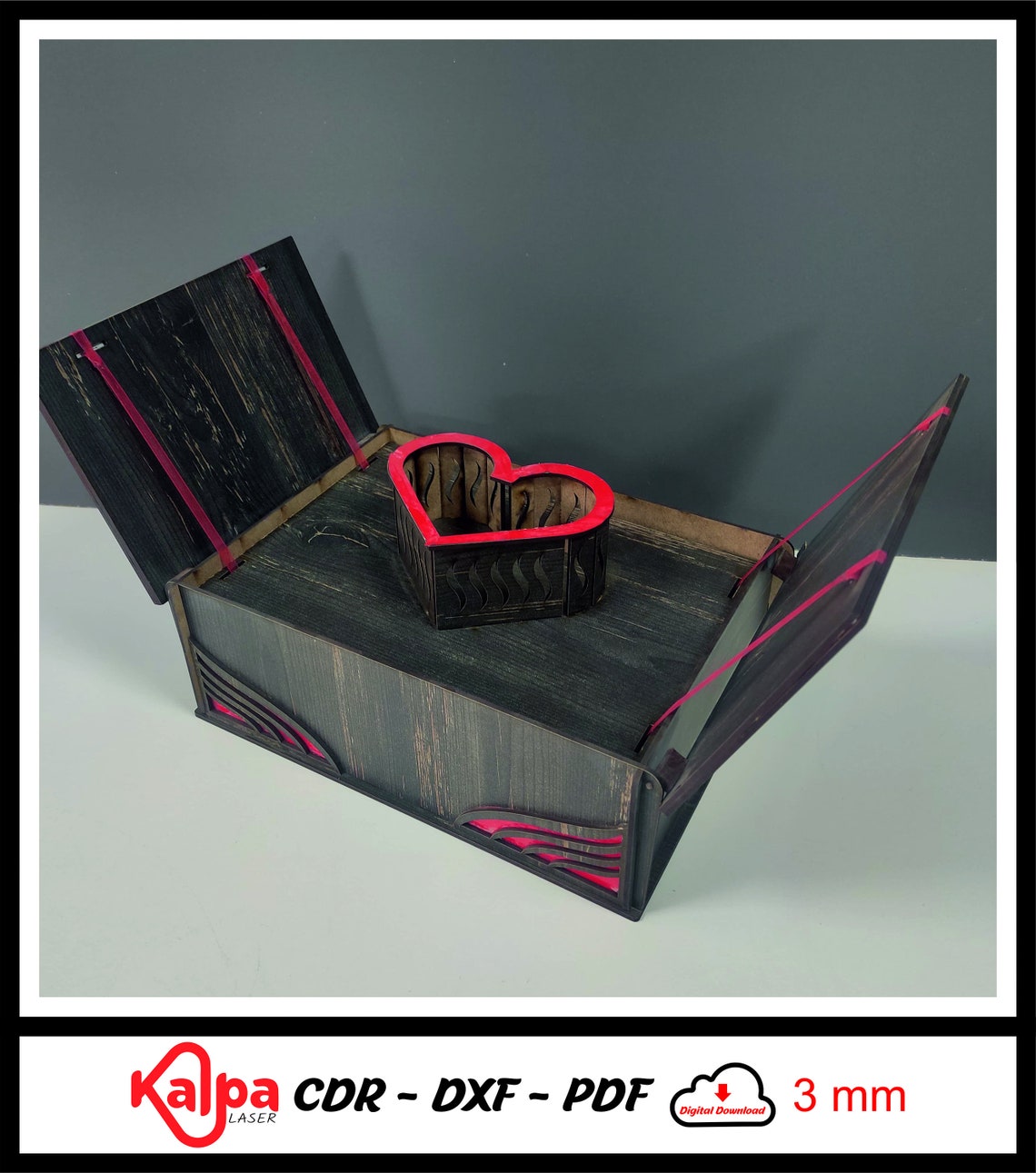 Heart Box Set, Jewellery Box Dxf, Gift Box Svg, Valentines Day, Dxf ...