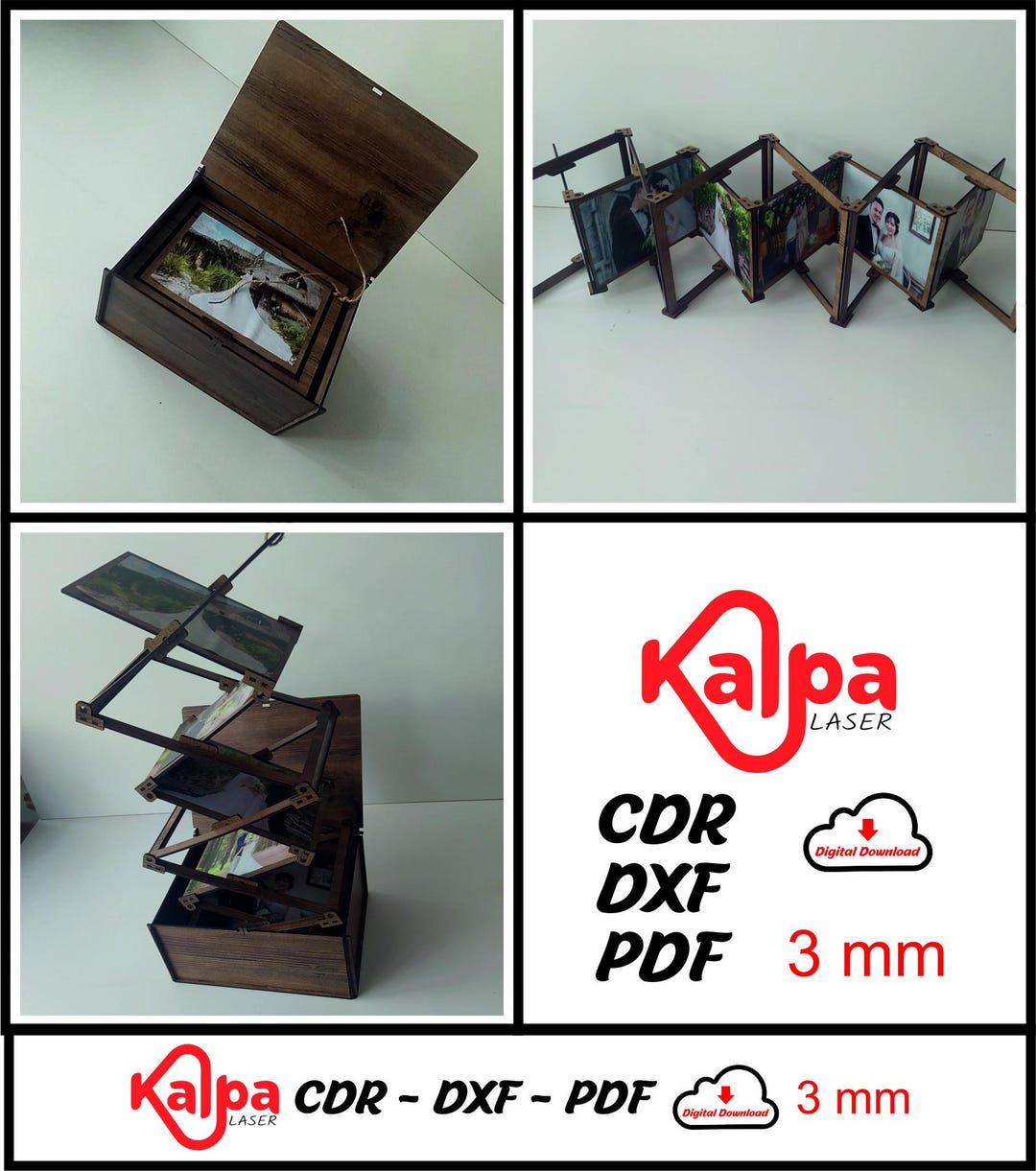 Laser Cut Accordion Picture Pasting Box - Etsy