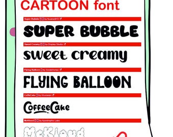 The Ultimate 5 Fonts cartoon Font Font Bundle Ttf Svg Heart Font ...