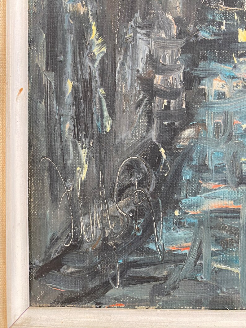 Vintage Danish Oil Painting Oluf S Randbøl Wall Art Denmark Scandinavian Home Decor Hanging ...