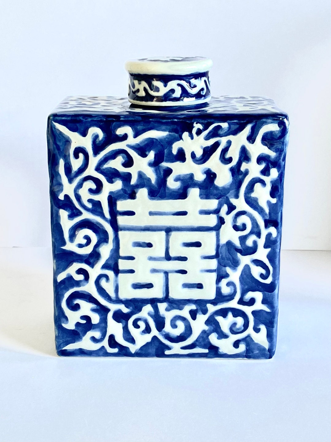 Chinese Porcelain Tea Caddy, Vintage Storage Container, Loose Leaf Teas ...