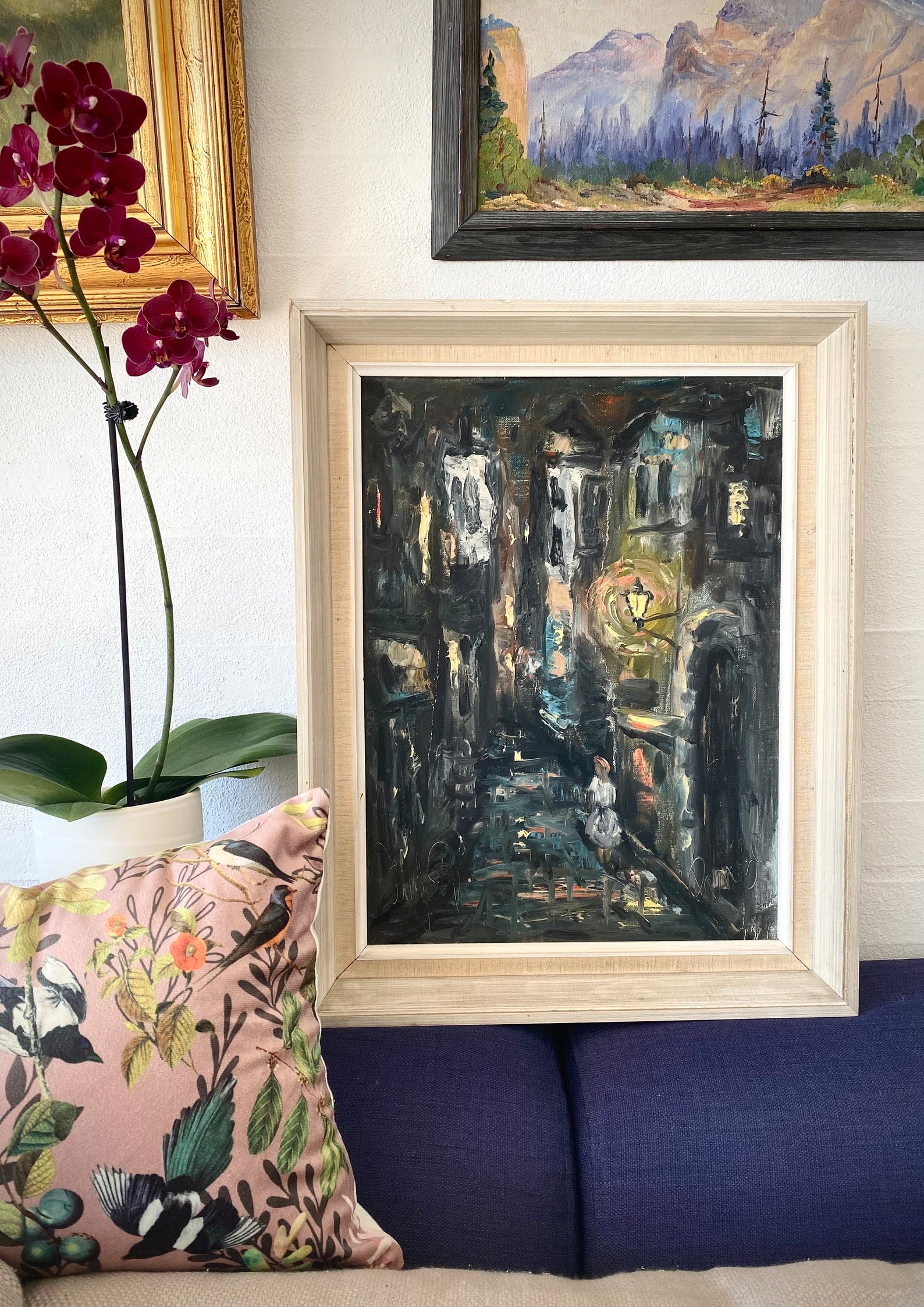 Vintage Danish Oil Painting Oluf S Randbøl Wall Art Denmark Scandinavian Home Decor Hanging ...