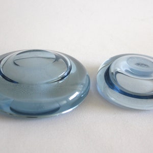 Holmegaard per Lutken Blue Glass Bowls/ashtrays, Danish Vintage Aqua ...