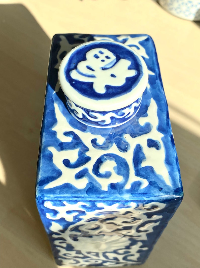 Chinese Porcelain Tea Caddy, Vintage Storage Container, Loose Leaf Teas ...