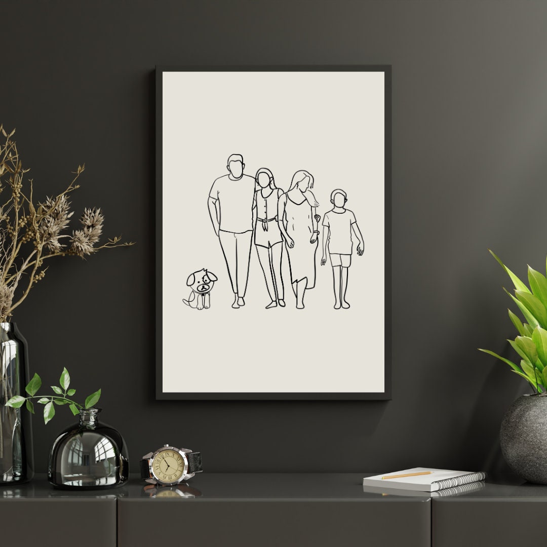 Personalized Line Art & Family Line Art, Quick Gift and Digital Family ...