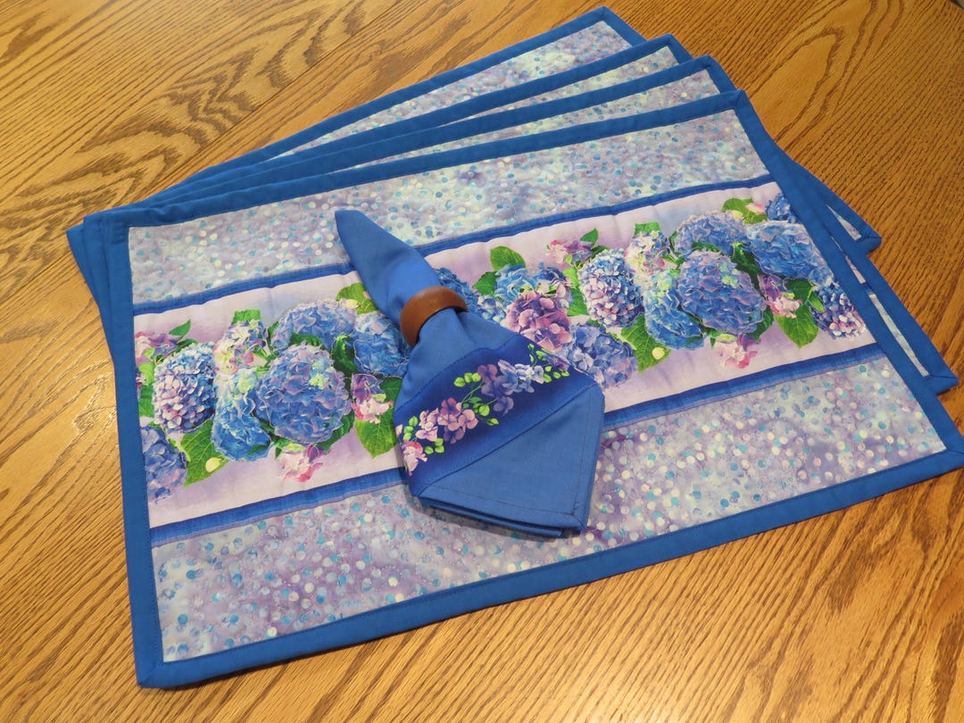 Blue Hydrangea Placemats - Etsy