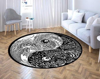 Yin Yang Pattern Rug - Etsy